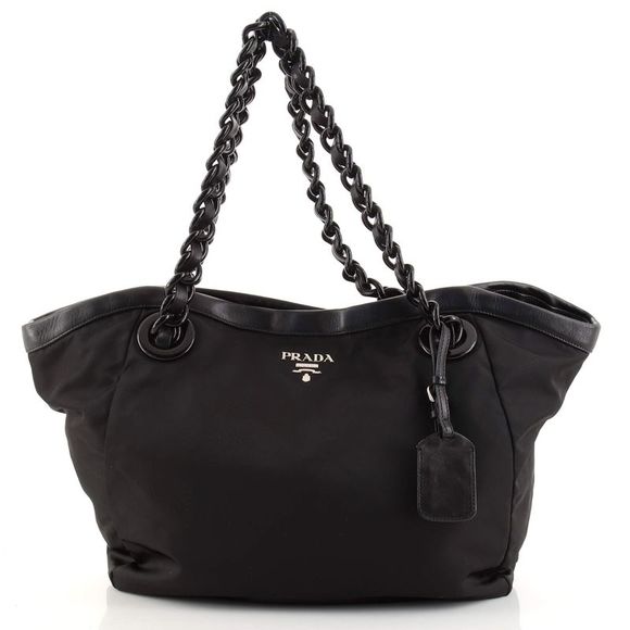 Prada | Bags | Prada Resin Chain Shoulder Bag Tessuto And Nappa Leather ...